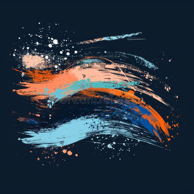 Grainy Bold Brush Strokes Texture with Small Dots. Modern Colored ...