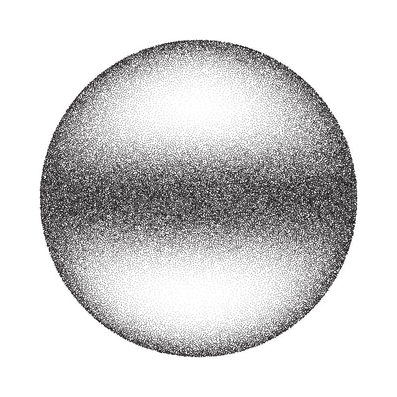 Grainy Circle with Noise Dotted Texture. Gradient Ball with Shadow on ...