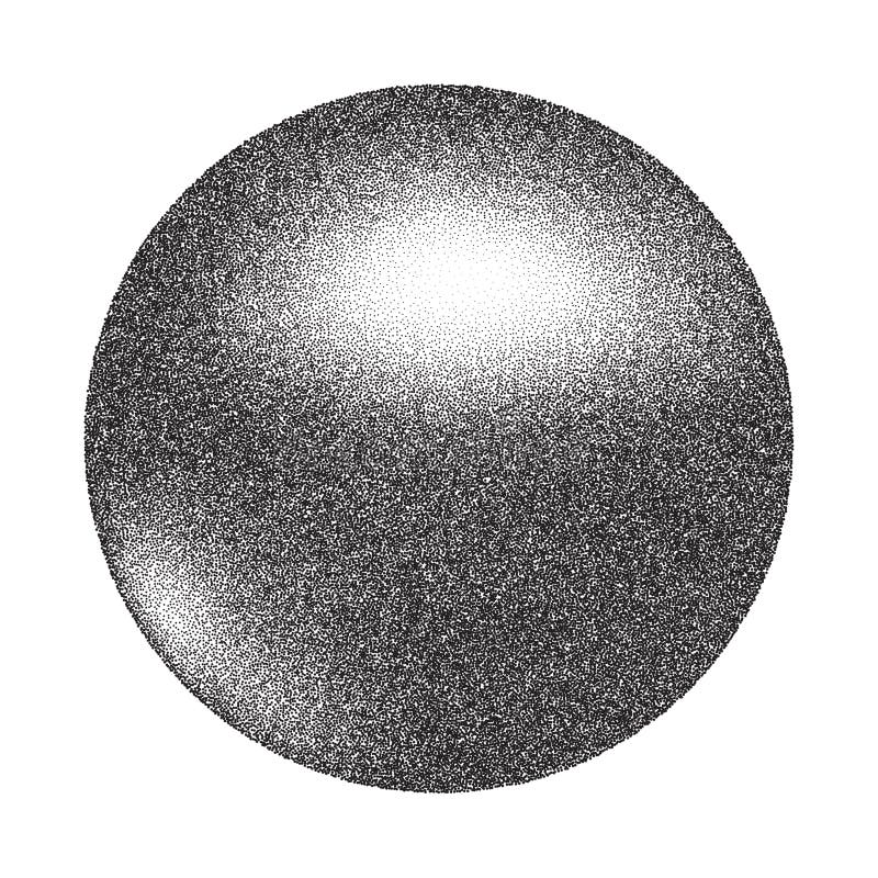 Grainy Circle with Noise Dotted Texture. Gradient Ball with Shadow on ...