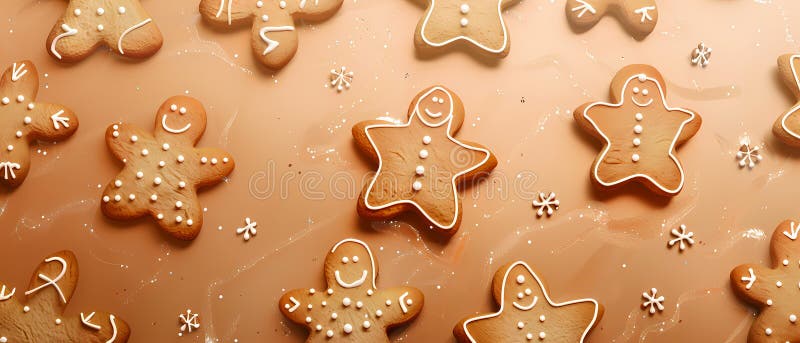 Gingerbread Pattern Earth Tone Background Stock Illustration ...