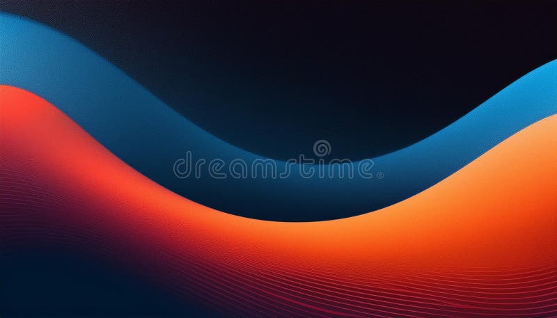 Grainy Gradient Background, Dark Blue Orange Red Abstract Color Wave ...