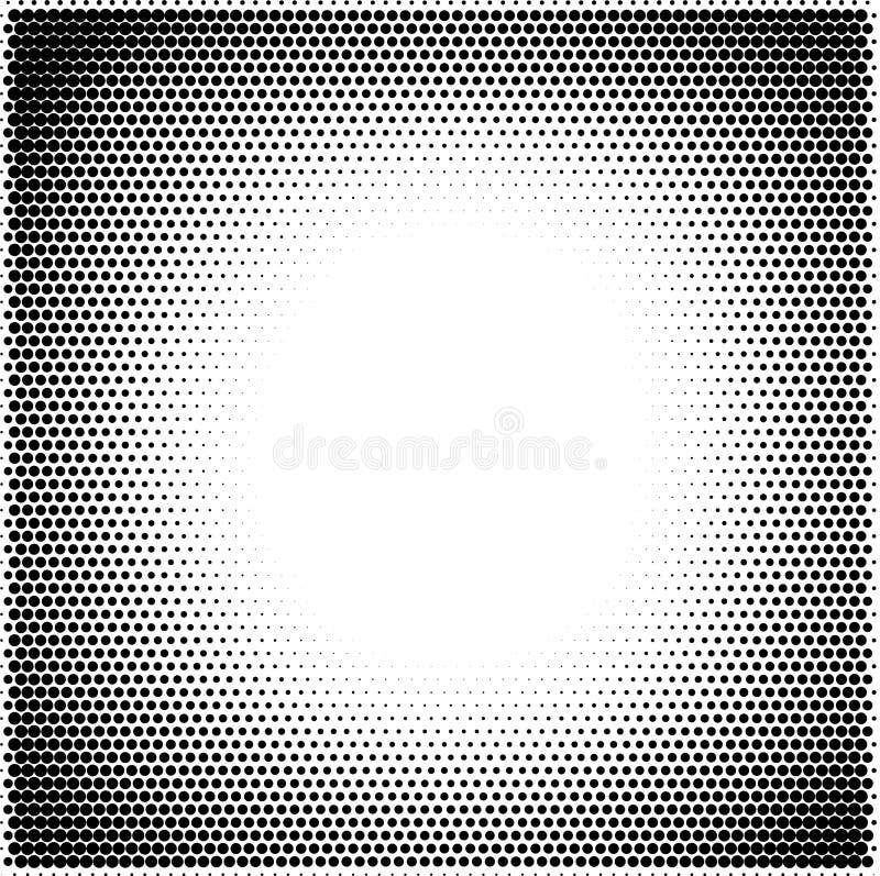 Grainy Gradient Circle Pattern from Black Dots, Vector Halftone Grunge ...
