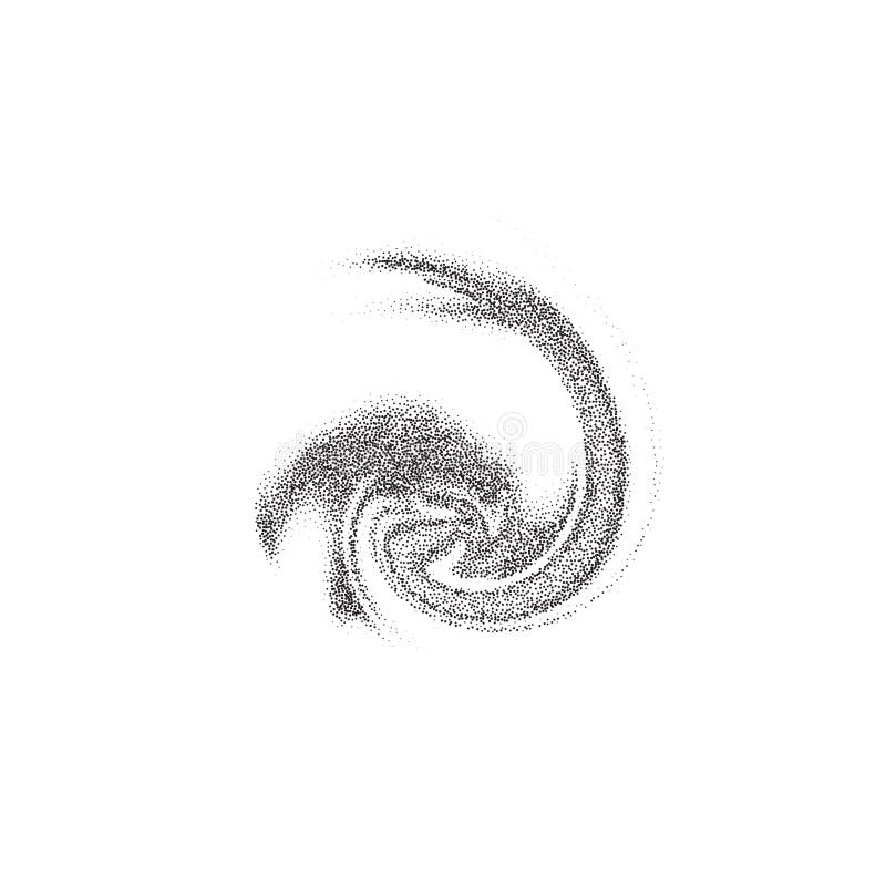 Grainy Gradient from Dots Swirl Shape, Black Dotwork Grain Texture ...