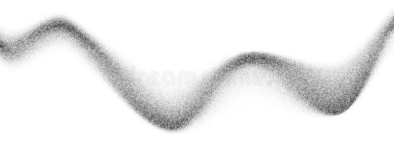 Grainy Gradient Wave Texture. Black Stippled Flow Line Background Stock ...