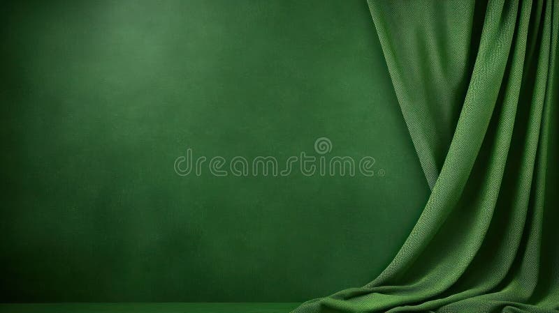 Grainy Green Drapery Wave Banner on Dark Backdrop - Vibrant Color ...