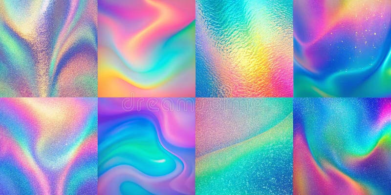 Grainy Gradient Textures Holographic Backgrounds with Abstract Shapes and a Retro Style Grainy ...