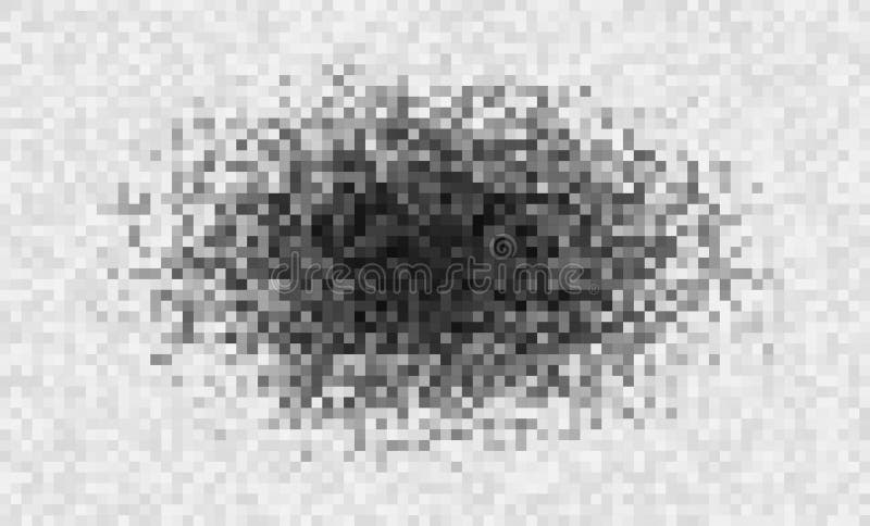 Grainy Pixel Censorship Cloud. Centered Black Blur Simulates Heavy ...