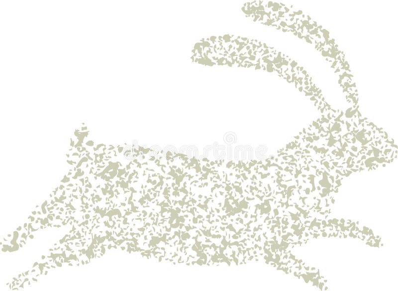 Grainy Texture Rabbit Silhouette Stock Illustration - Illustration of ...