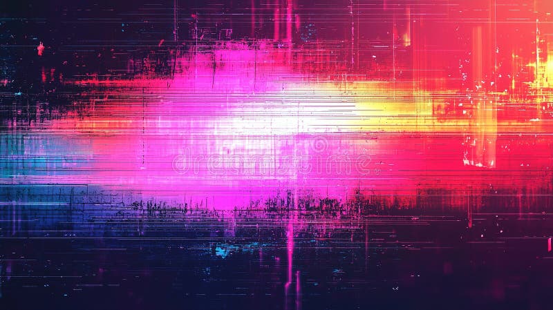 Grainy Tv Glitch Effect with Noise, Grain, Distortion. Glowing ...