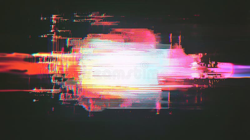 Grainy Tv Glitch Effect with Noise, Grain, Distortion. Glowing ...