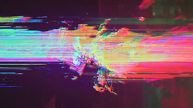 Grainy Tv Glitch Effect with Noise, Grain, Distortion. Glowing ...