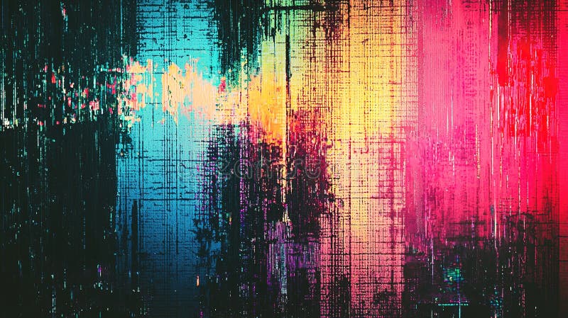 Grainy Tv Glitch Effect with Noise, Grain, Distortion. Glowing ...