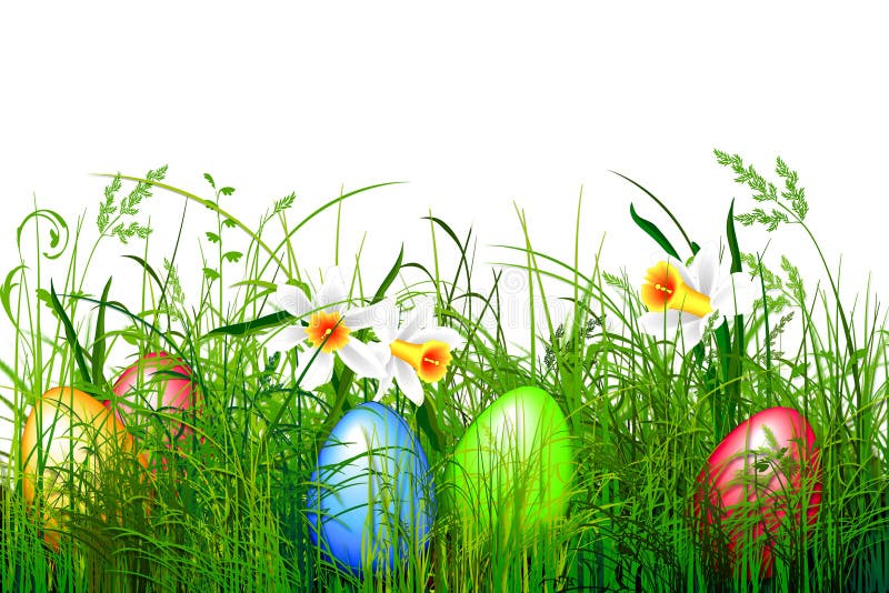 Grama verde de easter ilustração stock. Ilustração de vermelho - 4371327