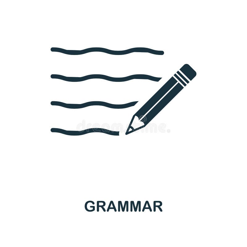Grammar Icon. Monochrome Style Icon Design from School Icon Collection ...