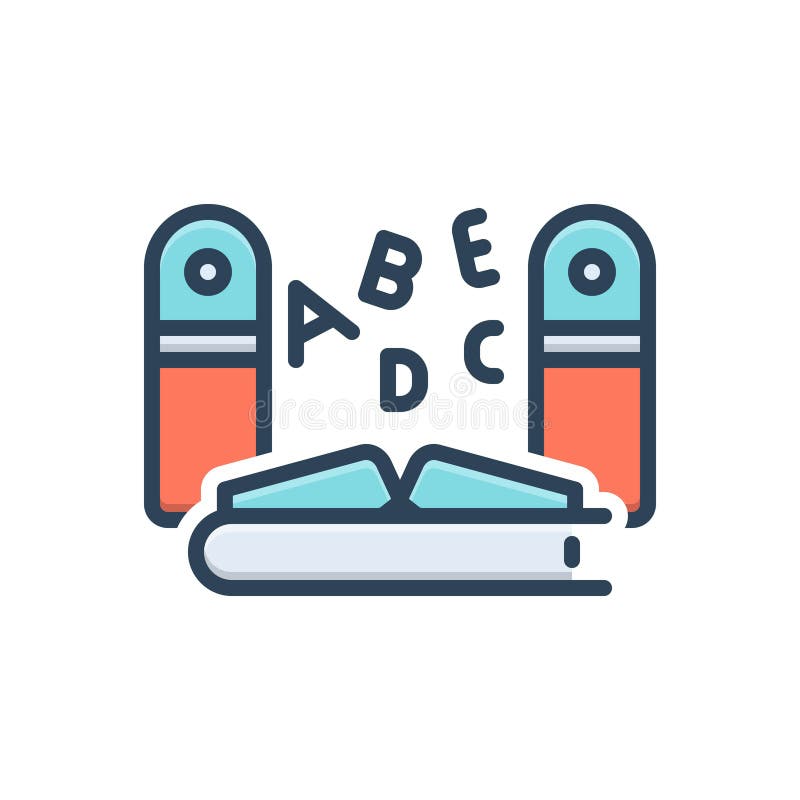Color Illustration Icon for Grammar, Language and Education Stock ...