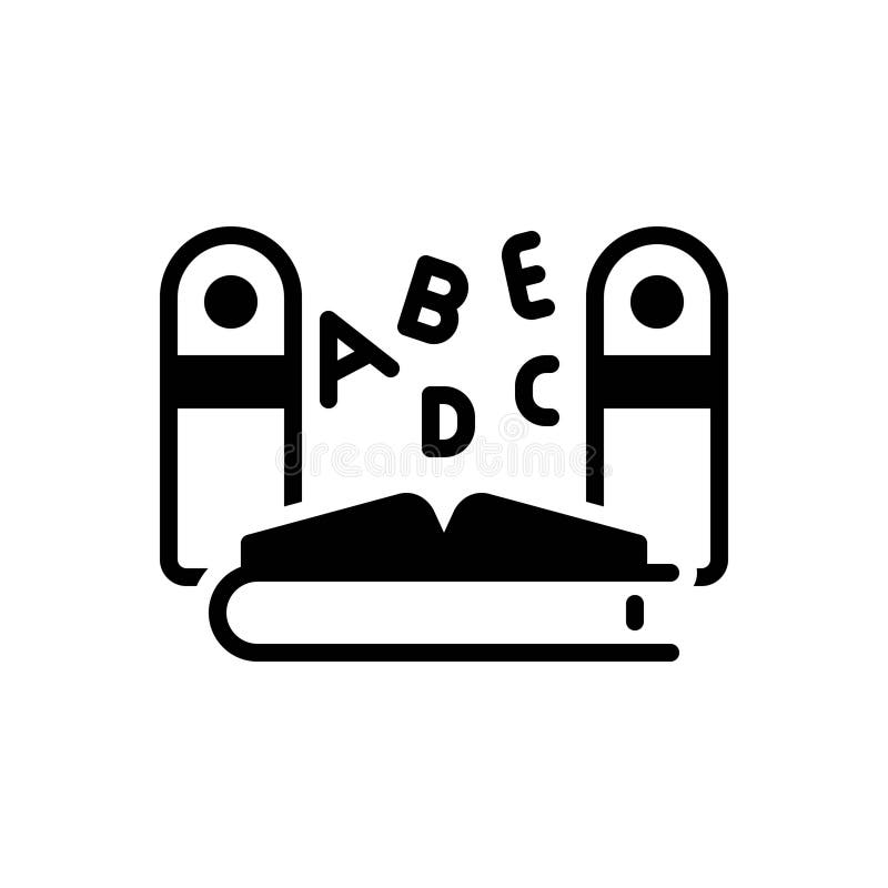 Black Solid Icon for Grammar, Language and Education Stock Vector ...