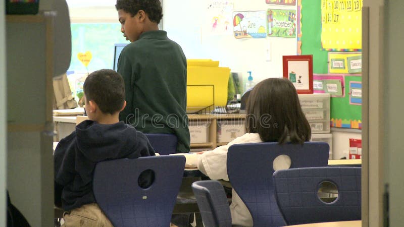 Grammar School Student Doing Homework in Classroom (2 of 6) Stock Video ...