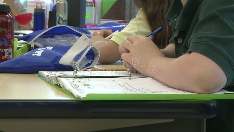 Grammar School Student Taking a Test (2 of 4) Stock Video - Video of ...