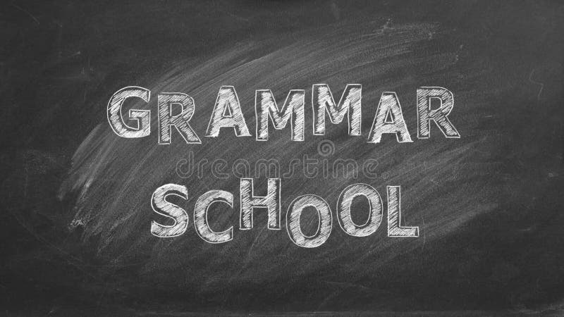 Grammar School. Text on Blackboard Stock Footage - Video of calligraphy ...