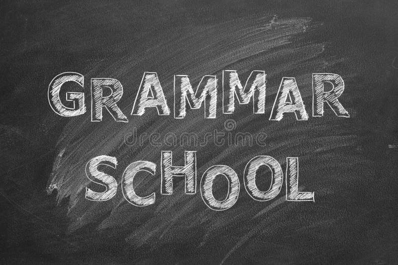 Grammar School. Text on Blackboard Stock Illustration - Illustration of ...