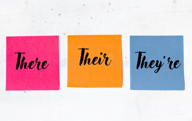 Grammar of There, Their, they`re on Three Sticky Notes Stock Image ...