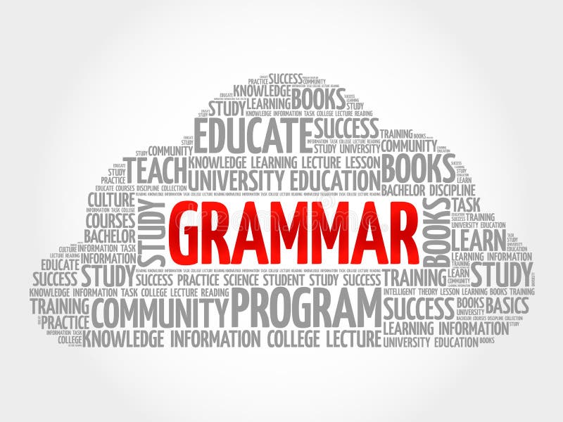 Grammar word cloud collage stock illustration. Illustration of ...