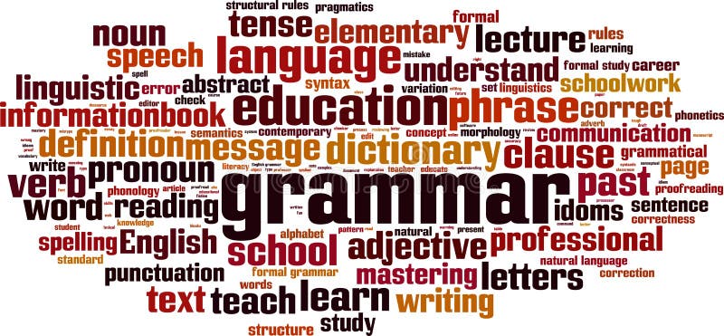 Grammar word cloud stock vector. Illustration of semantics - 176670518