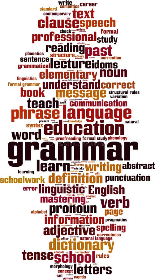 English grammar word cloud stock vector. Illustration of semantics ...