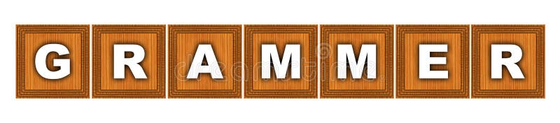 Grammer Text Title - Square Wooden Concept - White Background - 3D ...
