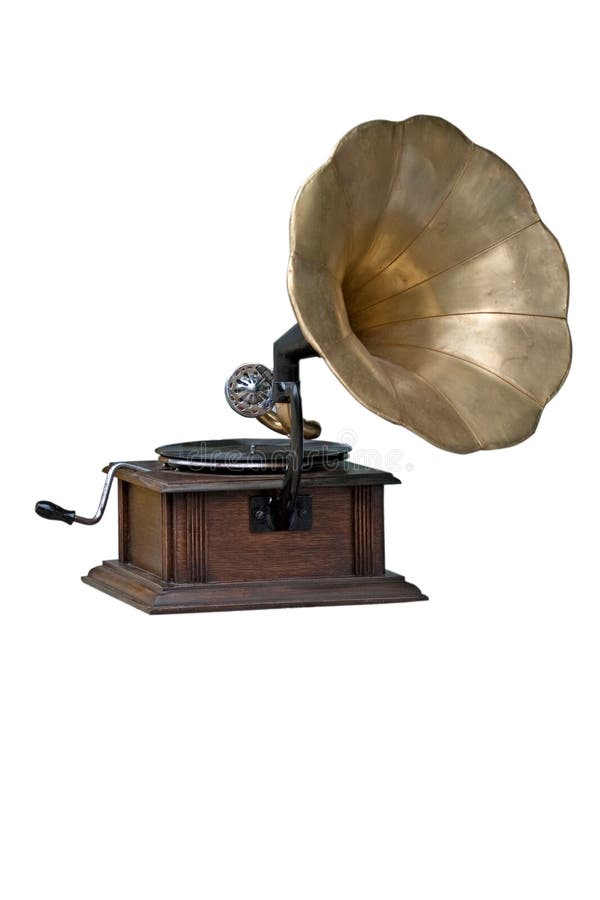Altes Grammophon Lokalisiert Auf Weißem Hintergrund Stockfoto - Bild ...