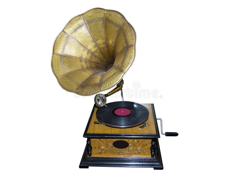 Altes Grammophon stockfoto. Bild von kupfer, musik, mechanisch - 50309544