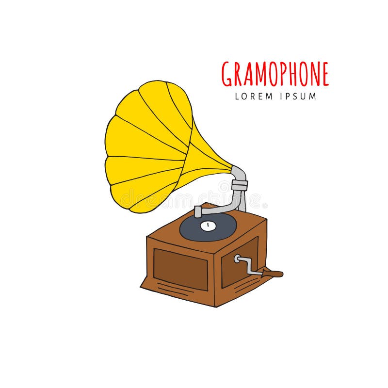 Grammophon-Vektor-Illustration Vektor Abbildung - Illustration von ...