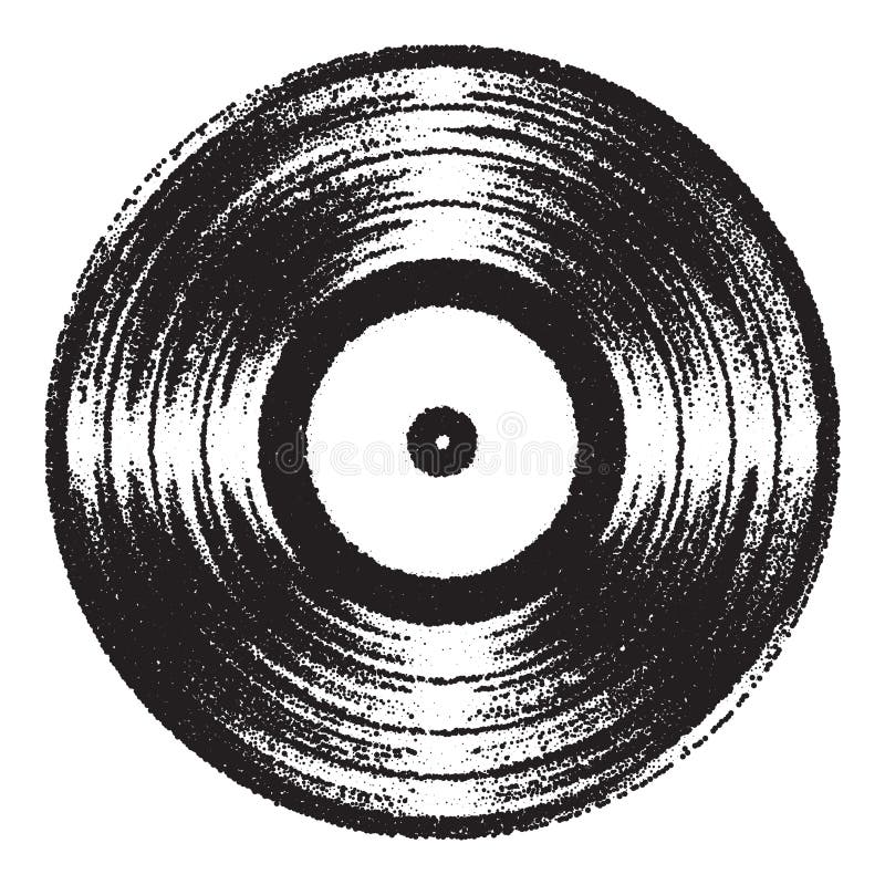 Gramophone Black Vinyl LP Record Isolated Silhouette Stock Vector ...