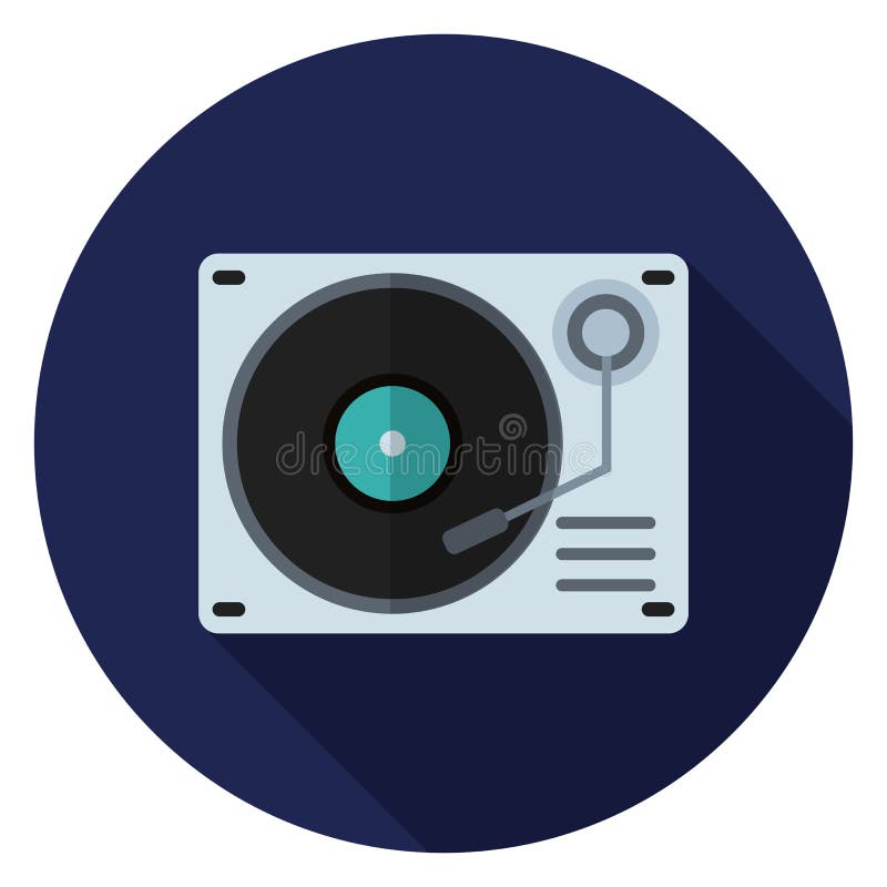 Gramophone Icon in Flat Design. Stock Illustration - Illustration of ...