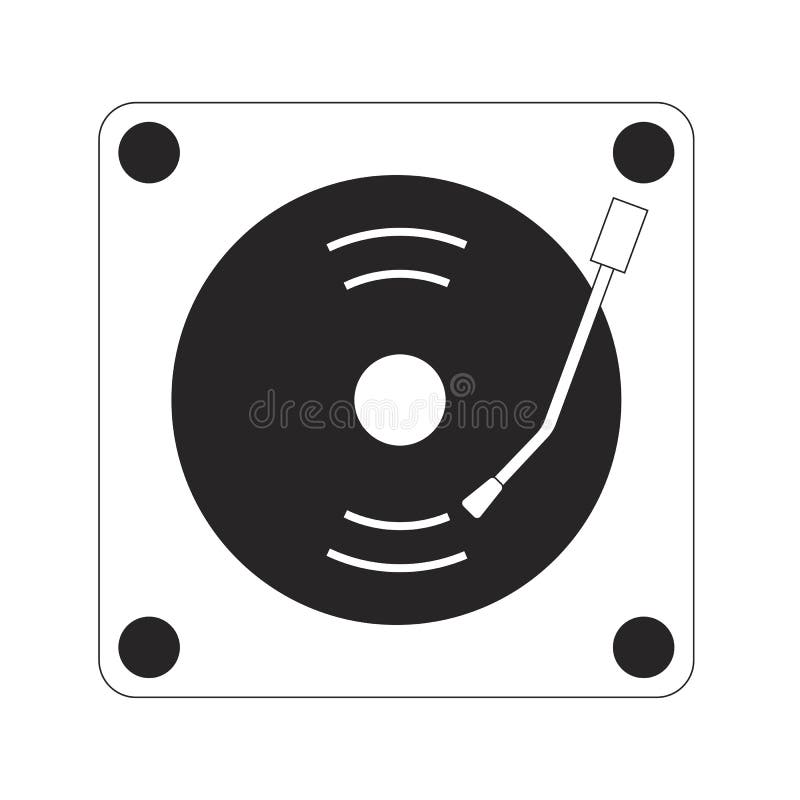 Gramophone Record Player Grey White Icon Stock Vector - Illustration of ...