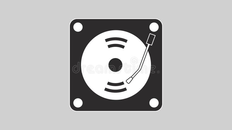 Gramophone Record Player Grey White Playing Animation Seamless Loop ...