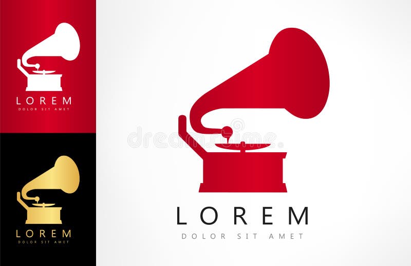 Gramophone Silhouette. Phonograph Vector Logo Stock Vector ...