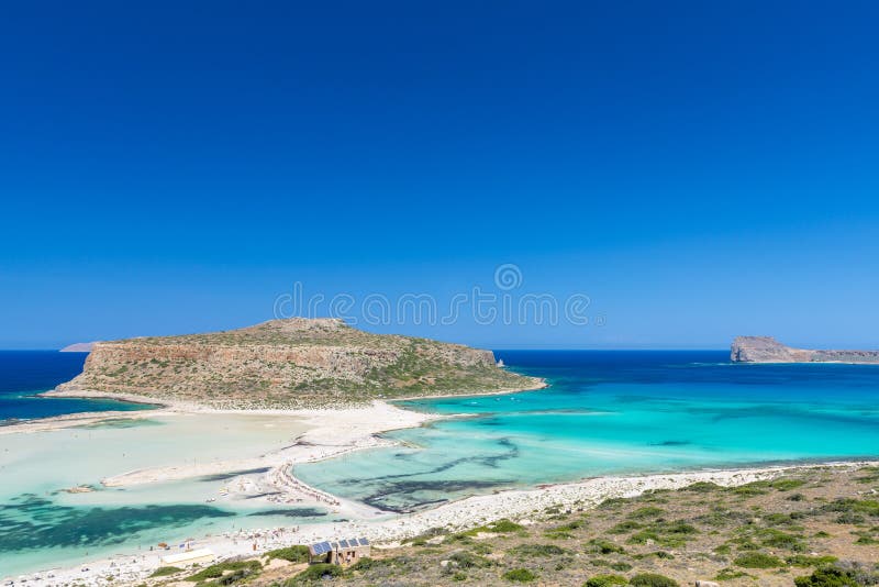 Gramvousa Island and the Balos Lagoon Stock Photo - Image of cliff ...