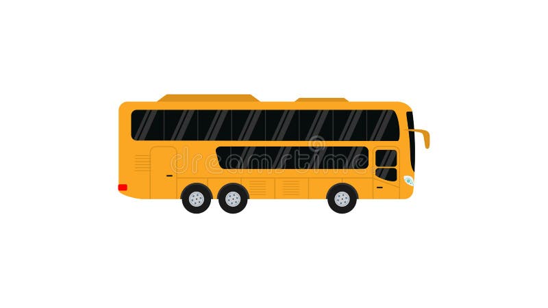 Gran Bus Amarillo Aislado En Fondo Blanco Ilustración del Vector ...
