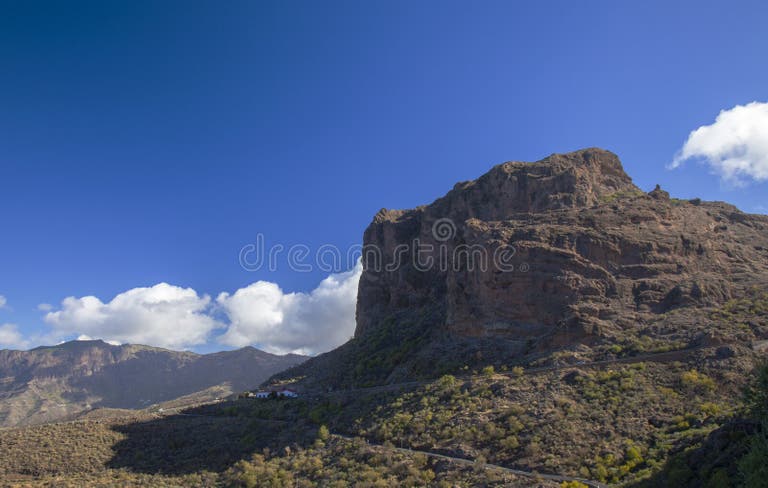Gran Canaria, Aserrador Mountain Stock Image - Image of landscape ...
