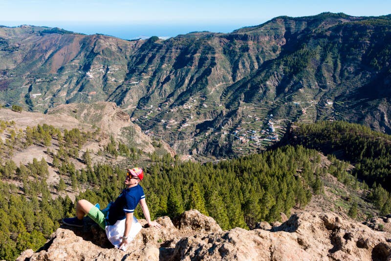 Hiking Gran Canaria stock photo. Image of hiking, signposting - 183645090