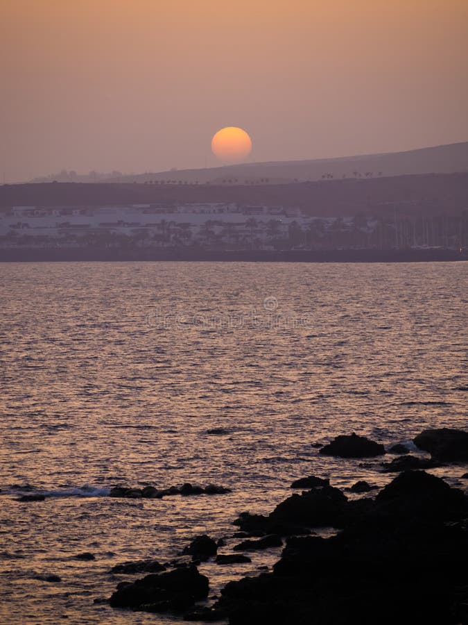 Gran Canaria Sundown stock image. Image of shoreline - 39250097