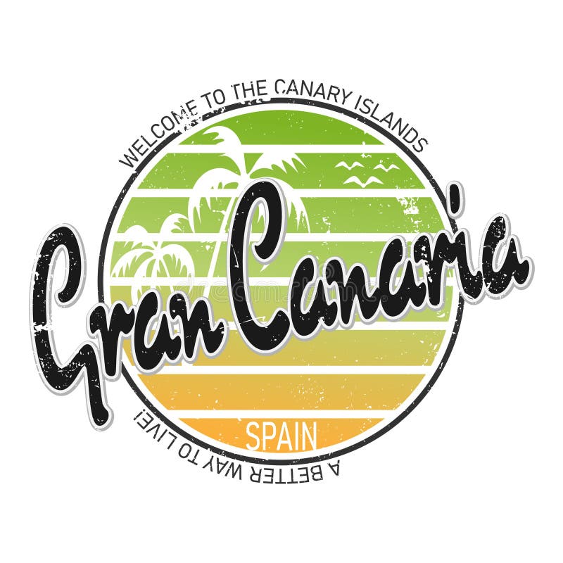 Gran Canaria Travel Rubber Stamp on White Background, Vector ...