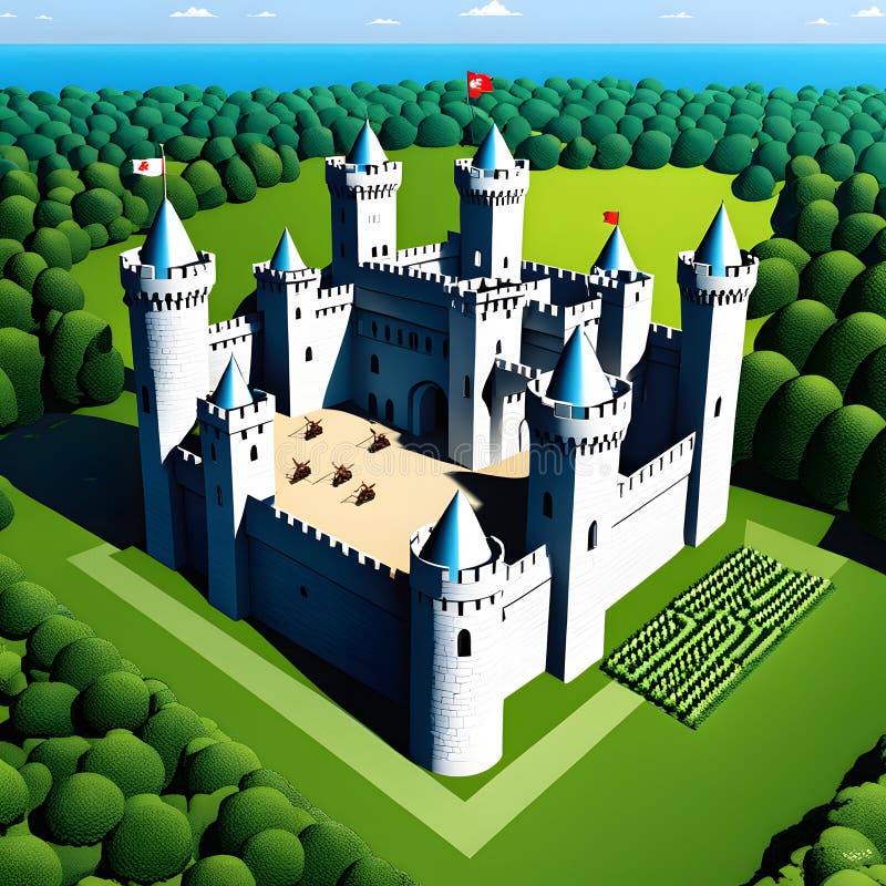 Gran castillo aigeneratet stock de ilustración. Ilustración de ...