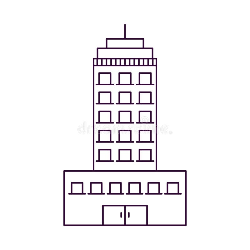 Gran fachada del edificio ilustración del vector. Ilustración de vector - 212230768