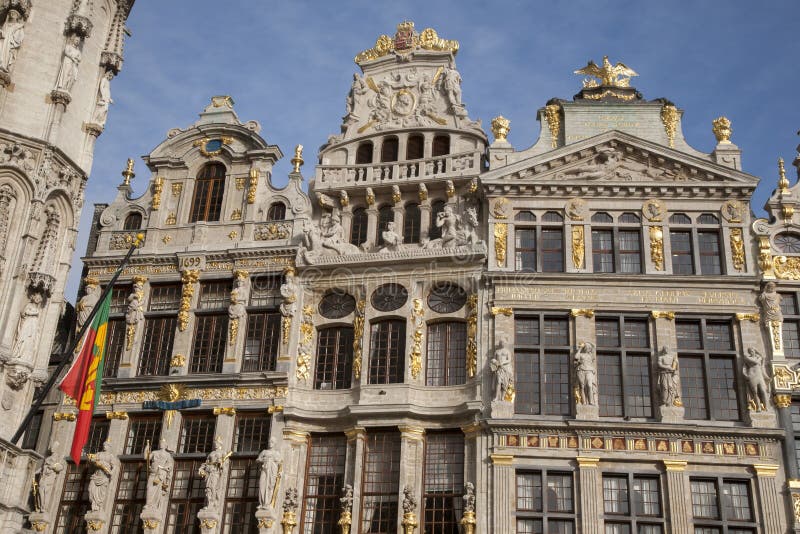 Gran Place Facades - Main Square; Brussels Stock Photo - Image of ...