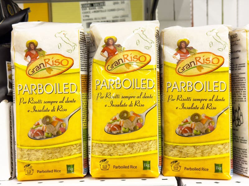 Gran Riso Parboiled Rice Packages on Supermarket Shelf Editorial Image ...