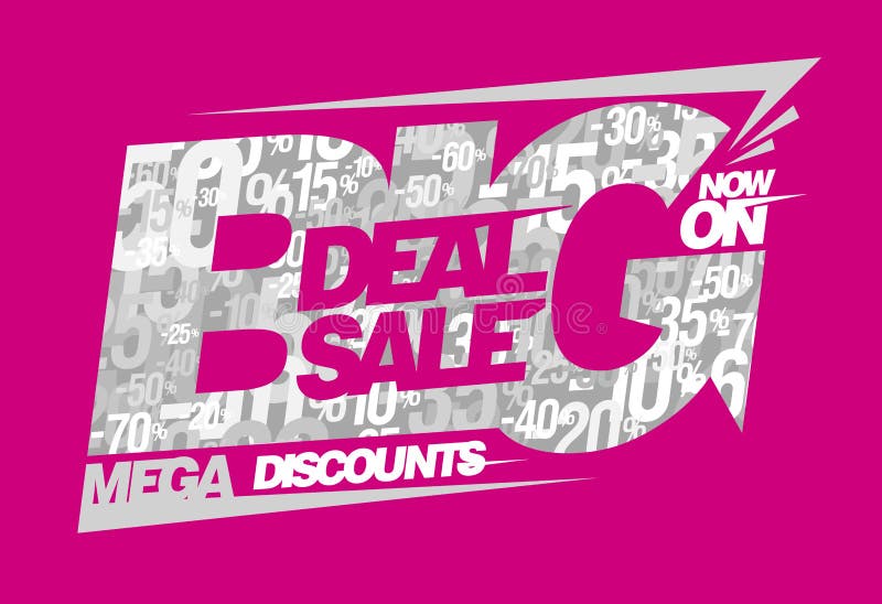 Gran Venta Mega Descuentos Vectorial Afiche Ilustración del Vector ...
