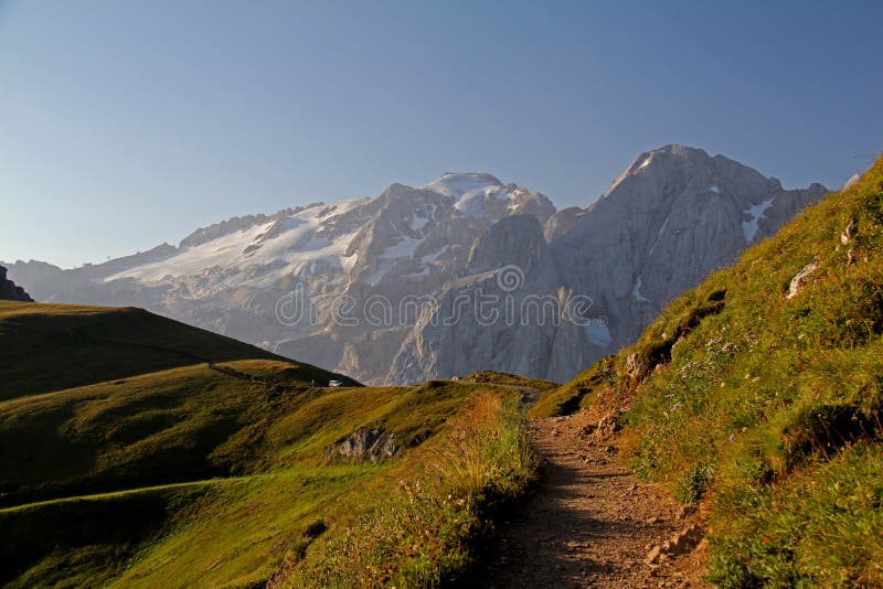 Gran Vernel and Marmolada stock image. Image of fassa - 36182119