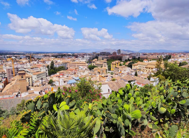 Espanha De Alhambra Castle Towers Cityscape Granada a Andaluzia Imagem ...